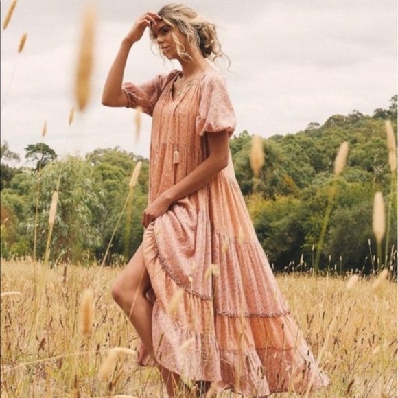 Spell | Dresses | Uft Spell Rae Gown Maxi Dress Peach X Free People ...